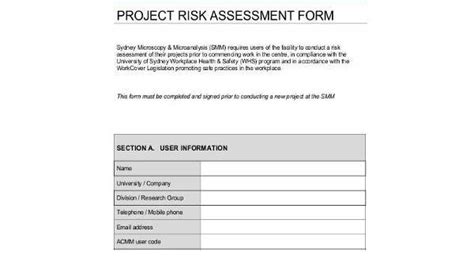 FREE 7 Sample Project Risk Assessment Forms In PDF MS Word