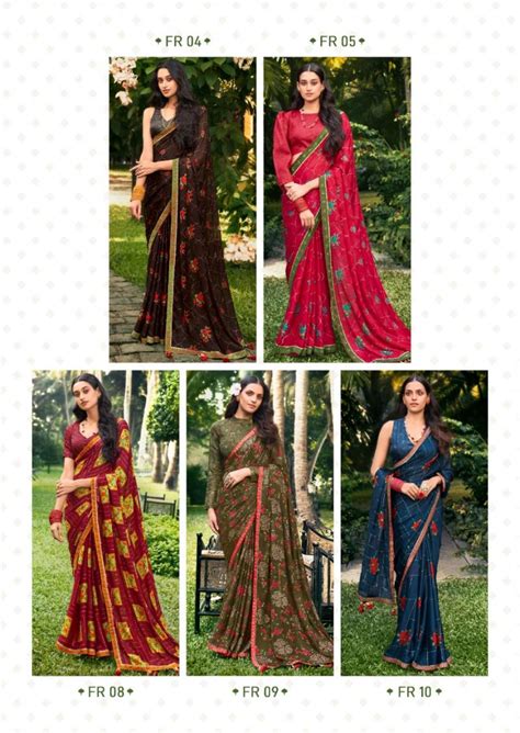 Stavan Freya Floral Printed Fancy Chiffon Saree Collection Textilecatalog