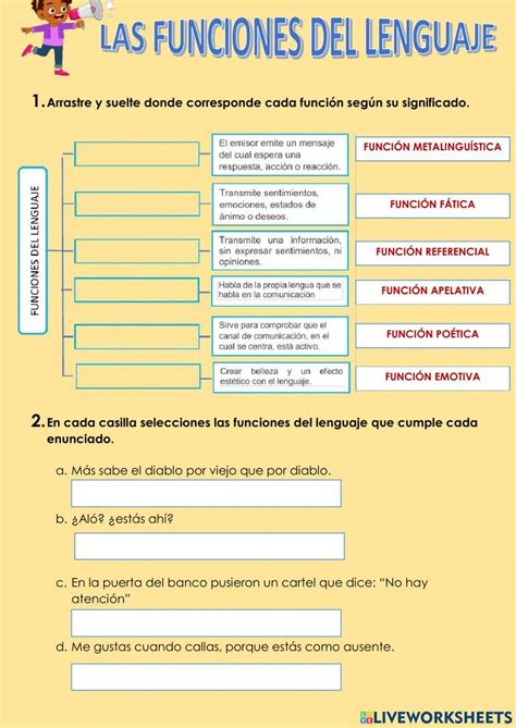 Funciones Del Lenguaje Lenguaje Actividades De Comprensión De
