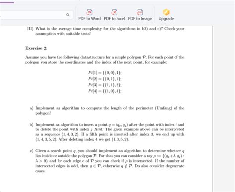 Solved Iii What Is The Average Time Complexity For The