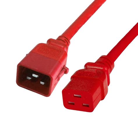 Power Lead C20 Iec C19 Iec H05vv F 3x1 5mm2 Red L 2mtr