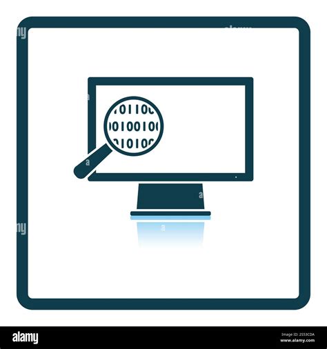 Data Analysing Icon Square Shadow Reflection Design Vector