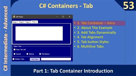 C Tab Container Part 1 Setup Tab Pages At Design Time C Advanced 53 Youtube