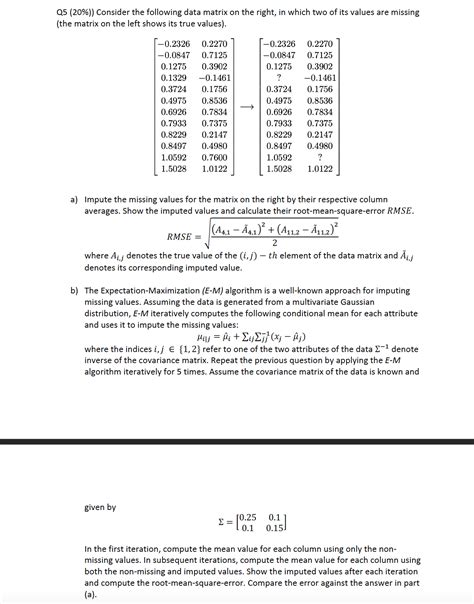Solved Q Consider The Following Data Matrix On The Chegg