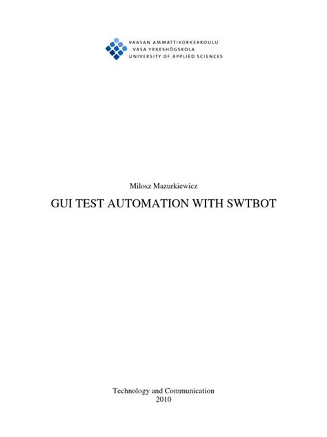 gui test automation with swtbot milosz mazurkiewicz pdf agile