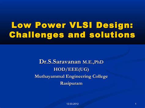 Low Power Vlsi Design Ppt