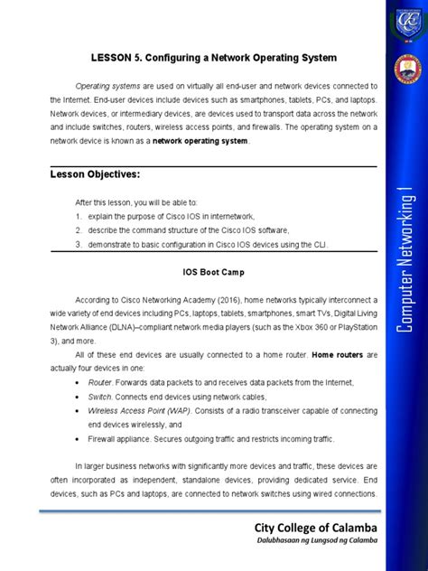 Net102lesson5 Configuringanetworkoperatingsystem Pdf Operating