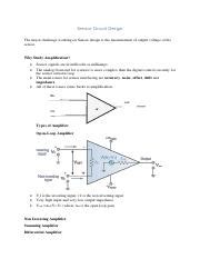 Understanding Sensor Circuit Design And Amplification Types Course Hero