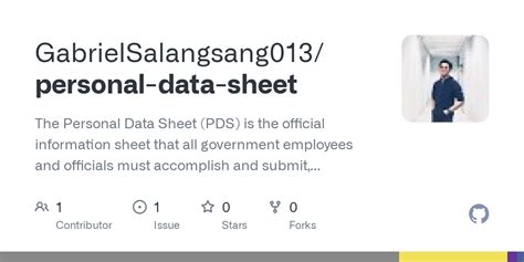 Github Gabrielsalangsang013personal Data Sheet The Personal Data Sheet Pds Is The Official