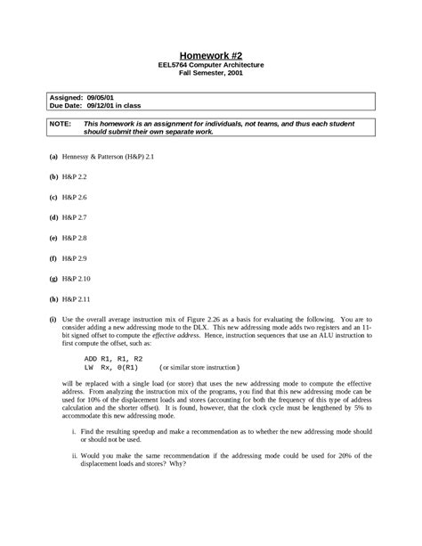 Practice Homework 2 Computer Architecture Eel 5764 Docsity
