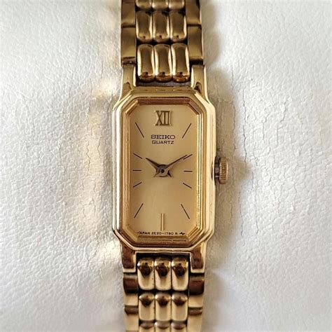 Rare Seiko Tank Gold Quartz With Roman Numerals Etsy
