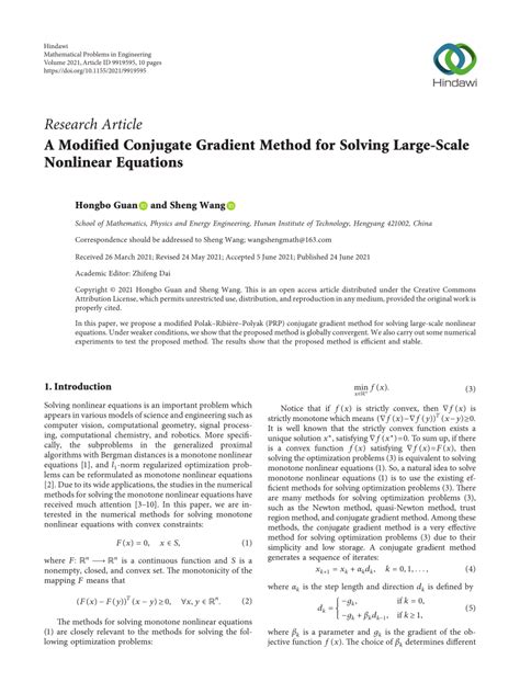 pdf a modified conjugate gradient method for solving large scale