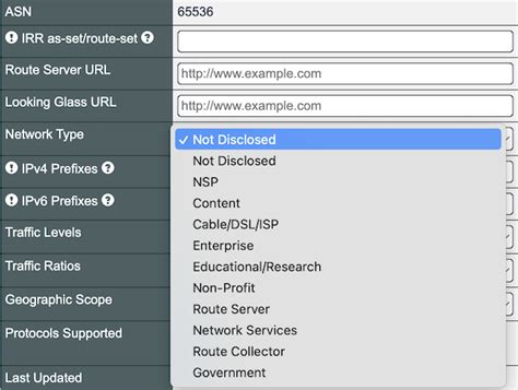 Network Type Your Input Sought PeeringDB Docs