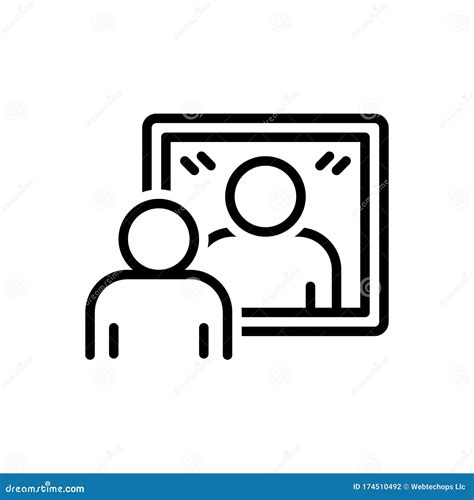 Black Line Icon For Reflection Mirror And Image Stock Vector Illustration Of Look Silhouette