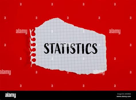 Statistics Word Written On Ripped White Paper With Red Background Conceptual Statistics Symbol