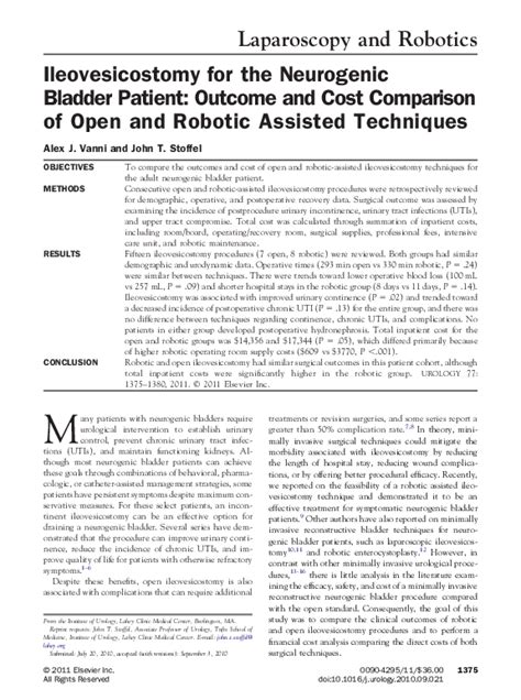 Pdf Ileovesicostomy For The Neurogenic Bladder Patient Outcome And