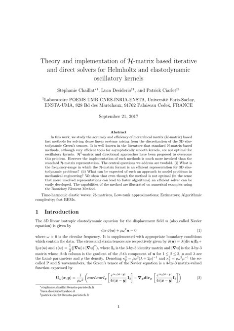 Pdf Theory And Implementation Of Hh Matrix Based Iterative And Direct