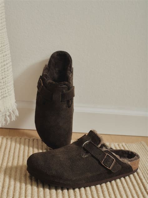 Buy Birkenstock Brown Boston Shearling Suede Clogs From The Next Uk