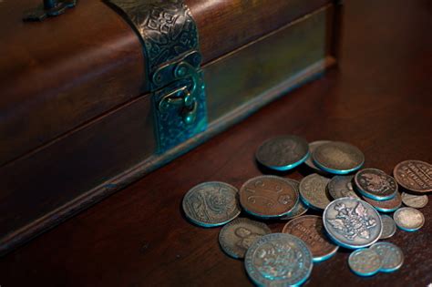 Viejo Dinero Y Monedas Numismática Y Recolectar Dinero Moneda Del