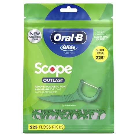 Oral B Glide With Scope Outlast Dental Floss Picks Mint Flavored Floss