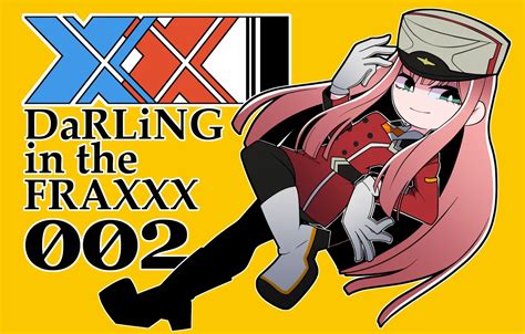 Обои девочка жёлтый фон 002 Darling In The Frankxx Милый во Франксе Zero Two картинки на