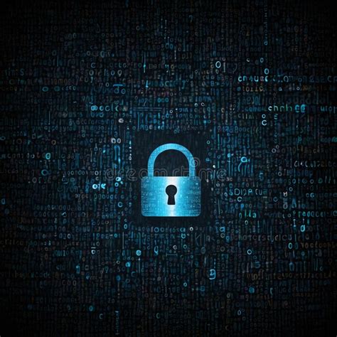 Business Background In Internet Digital Cybersecurity Technology Lock On Circuit Board Stock