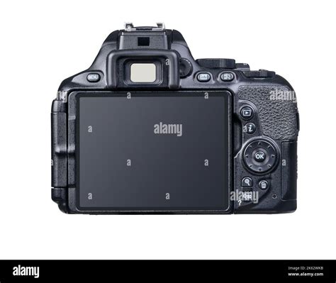 Dslr Photo Camera Back Side And Viewfinder Isolated On White Stock