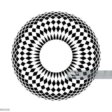 Geometric Circle Spherical Pattern 3d Illusion Decorative Design Element Stock Illustration