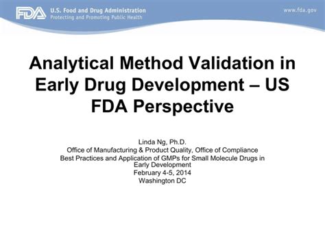 Fda Analytical Method Validation In Early Drug Development