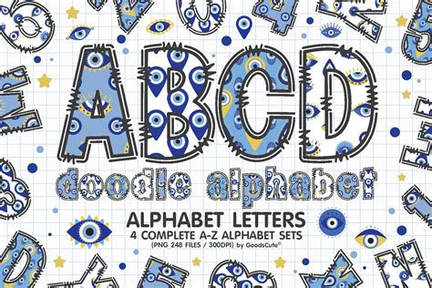 Evil Eye Alphabet A Z Letters Png Graphic By Goodscute · Creative Fabrica