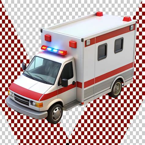 Premium Psd An Ambulance With Lights On It Is Shown On A White Background