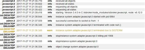 Javascript Adapter Registriert Nicht Mehr