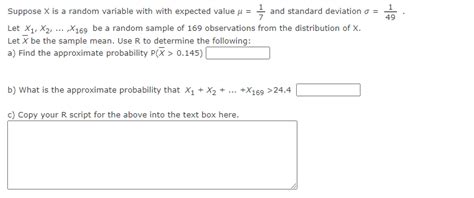 Solved Suppose X Is A Random Variable With With Expected