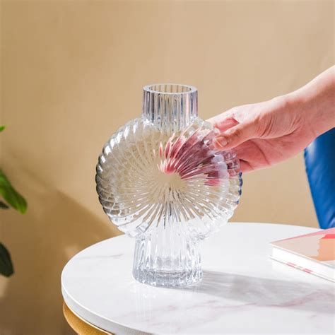 Conch Shell Textured Glass Vase Online Premium Vase Nestasia