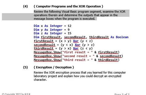 Solved Review The Following Visual Basic Program Segment Chegg Com