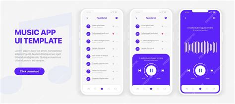 Premium Vector Mobile Application Interface Music Player Sound App Ui Gui Template