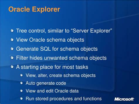 Ppt Dev 301 Oracle Developer Tools For Visual Studio Net Powerpoint