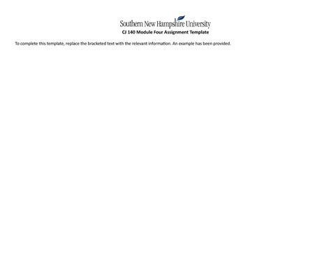 cj 140 module four assignment template an example has been provided