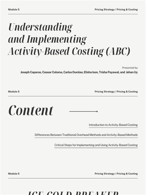 Group 1 Activity Based Costing Pdf Cost Accounting Pricing