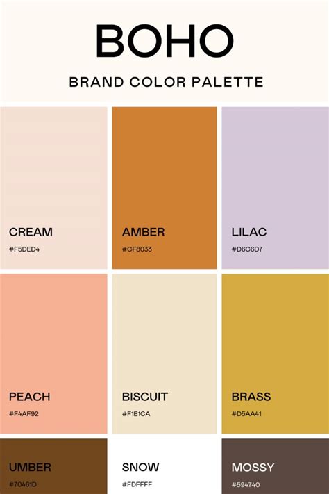 Boho Color Palette For Brands W Pairing And Contrast Guide Color Palette Bright Halloween