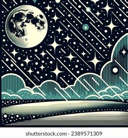 Moon Art Deco Sky Only Snowing AI Generated Image 2389571309 Shutterstock