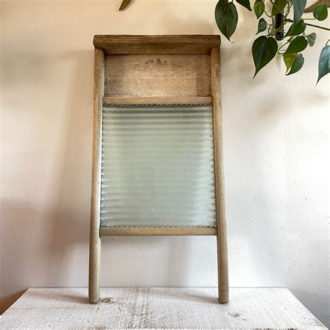 Vintage Wood And Glass Washboard Vintage Washboard By Acme Vintage