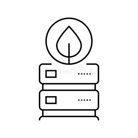 Energy Efficient Data Center Line Icon Vector Illustration Stock