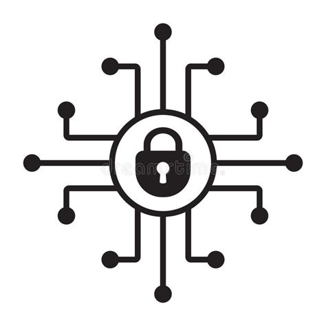 Cyber Security Icon With A Lock In The Center Web Connection Lock