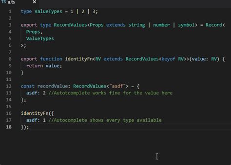 Autocomplete Fails On Inferred Type · Issue 26384 · Microsofttypescript · Github