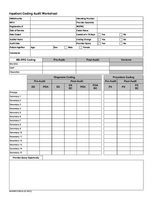 Medical Coding Audit Template Excel Fill Online Printable Fillable