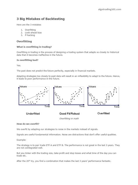 3 Big Mistakes Of Backtesting Overfitting Look Ahead Bias