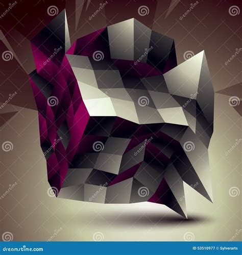 3d Vector Abstract Design Object Polygonal Complicated Figure Stock Vector Illustration Of