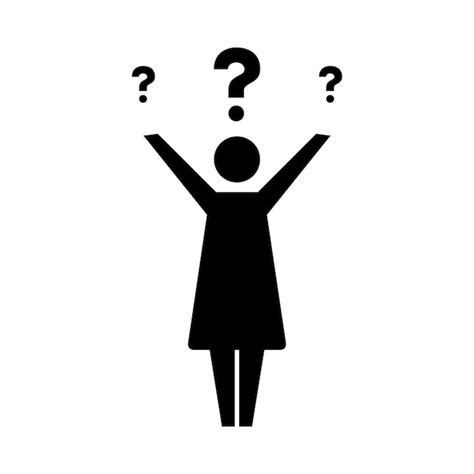 Persona Con Icono De Signo De Pregunta Signo Vectorial Femenino Para