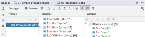 Debug Tool Window PhpStorm Documentation